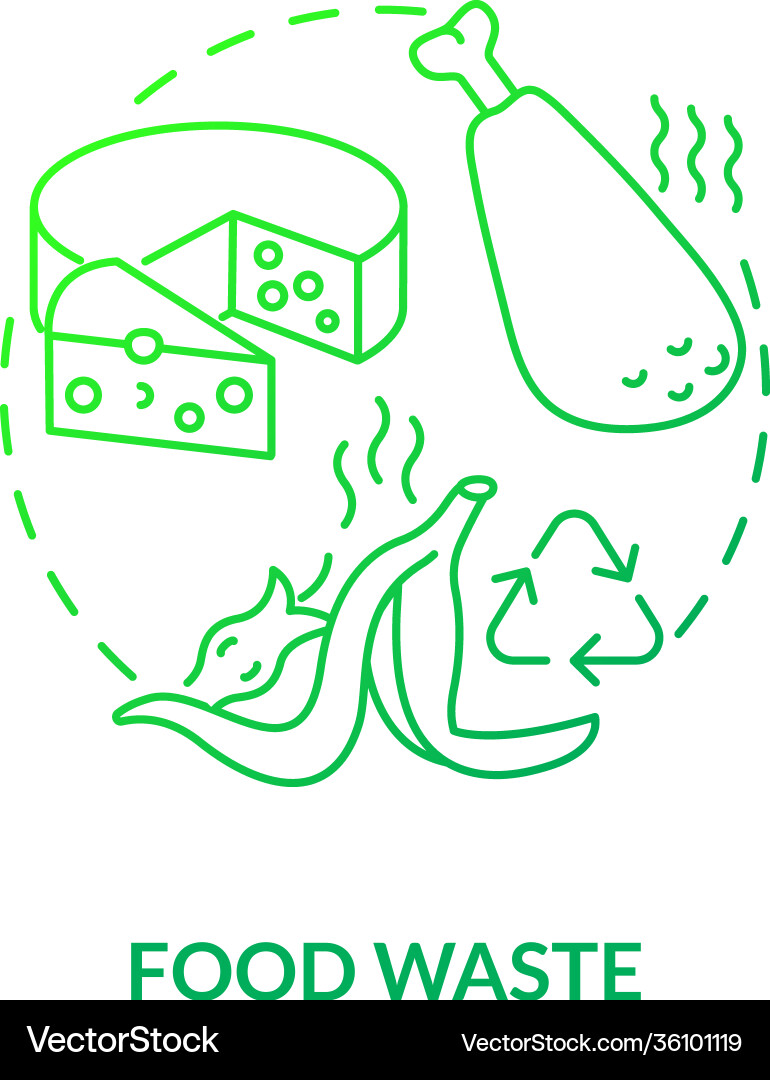 Food waste concept icon Royalty Free Vector Image