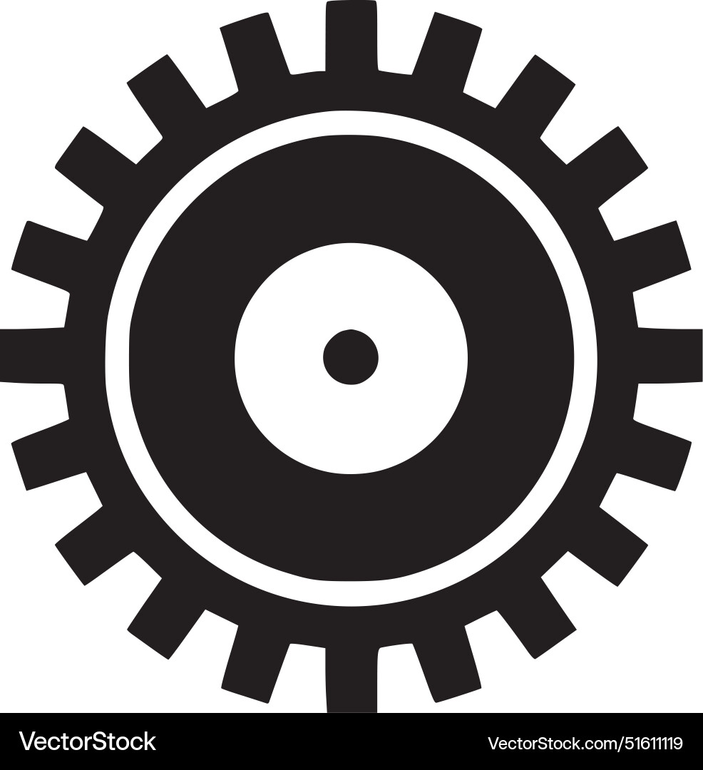 Gear - black and white Royalty Free Vector Image