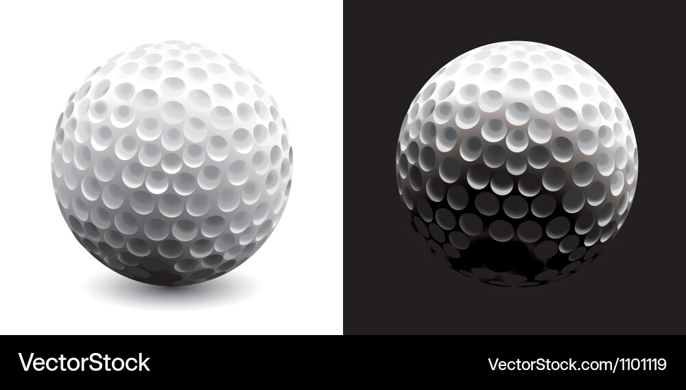 Golf Ball on Dark Background - Close-Up Royalty Free Vector