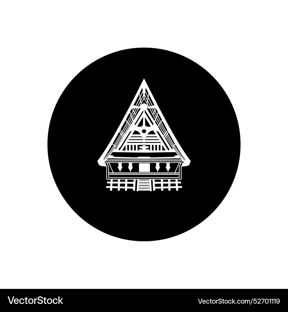 Medan traditional house icon Royalty Free Vector Image