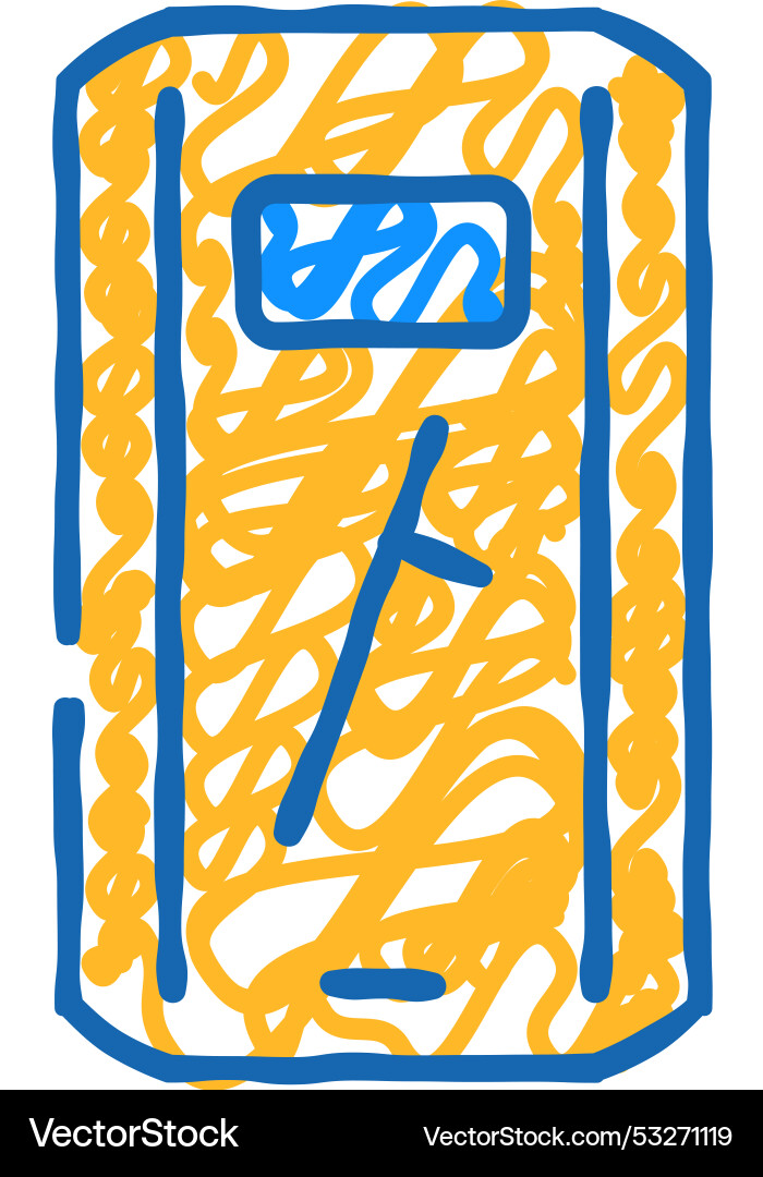 Shield and baton protest meeting icon doodle Vector Image