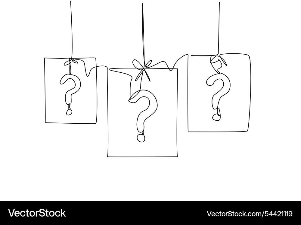 Single Line Question Mark Poster Royalty Free Vector Image