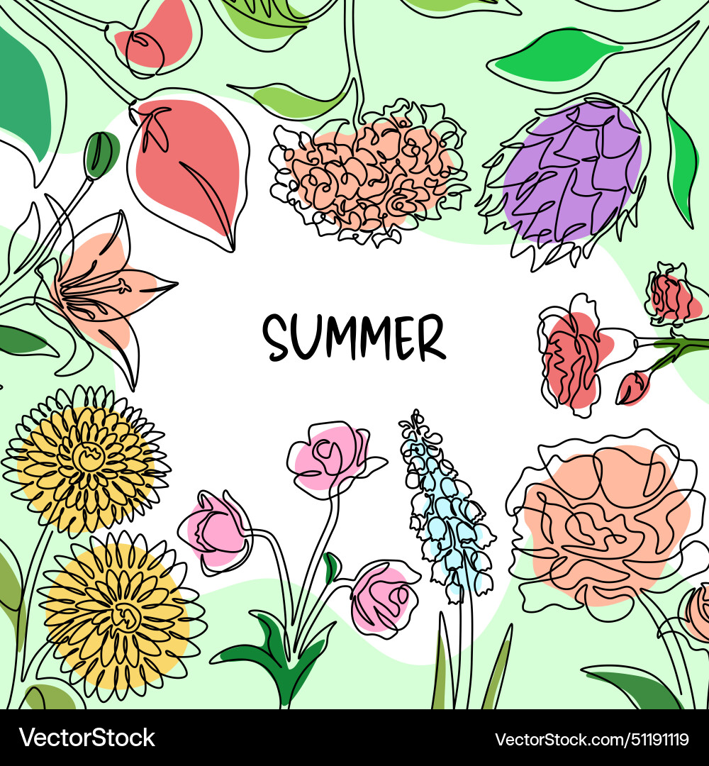 Summer background square poster social media Vector Image