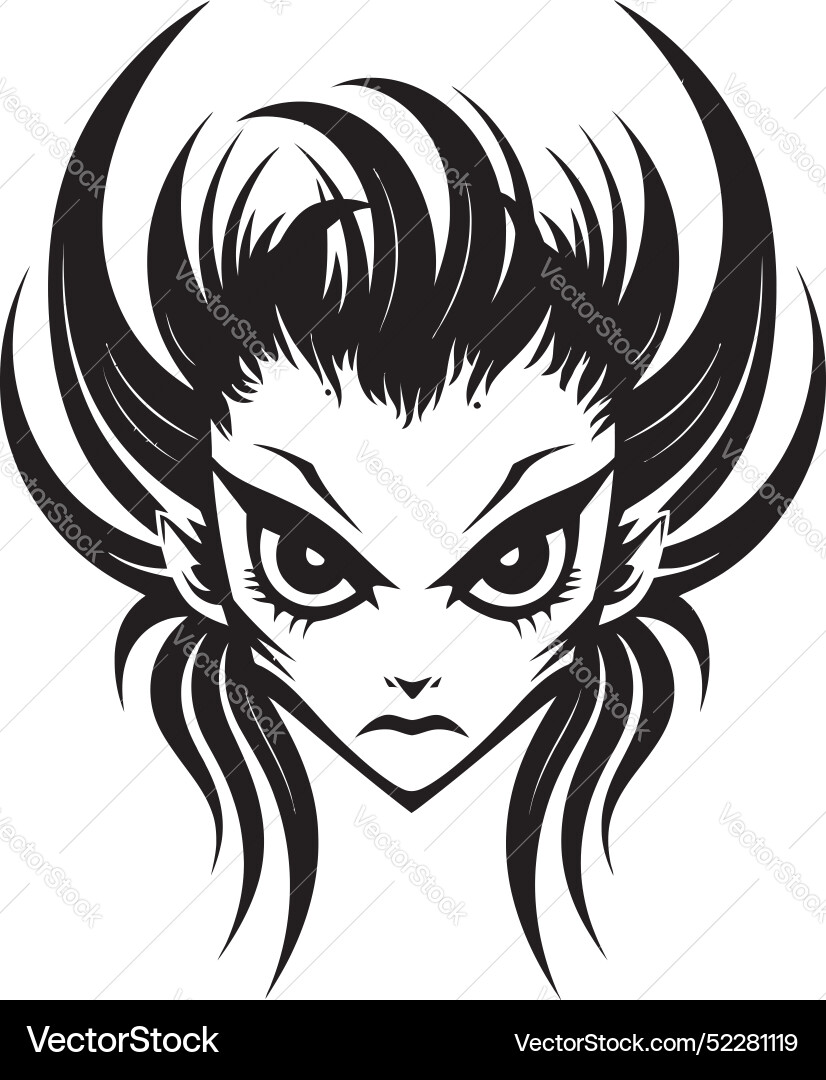 Twilights temptation gothic witch monster logo Vector Image