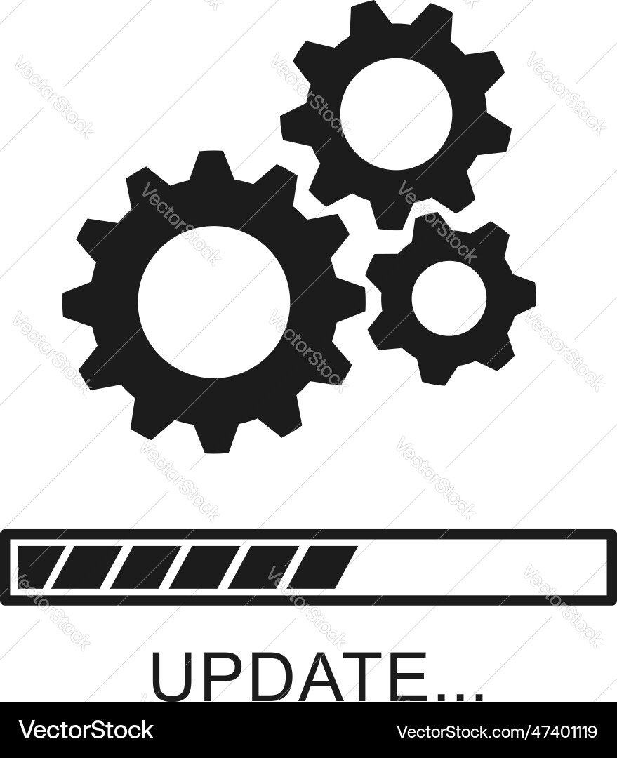 Update icon with gears Royalty Free Vector Image