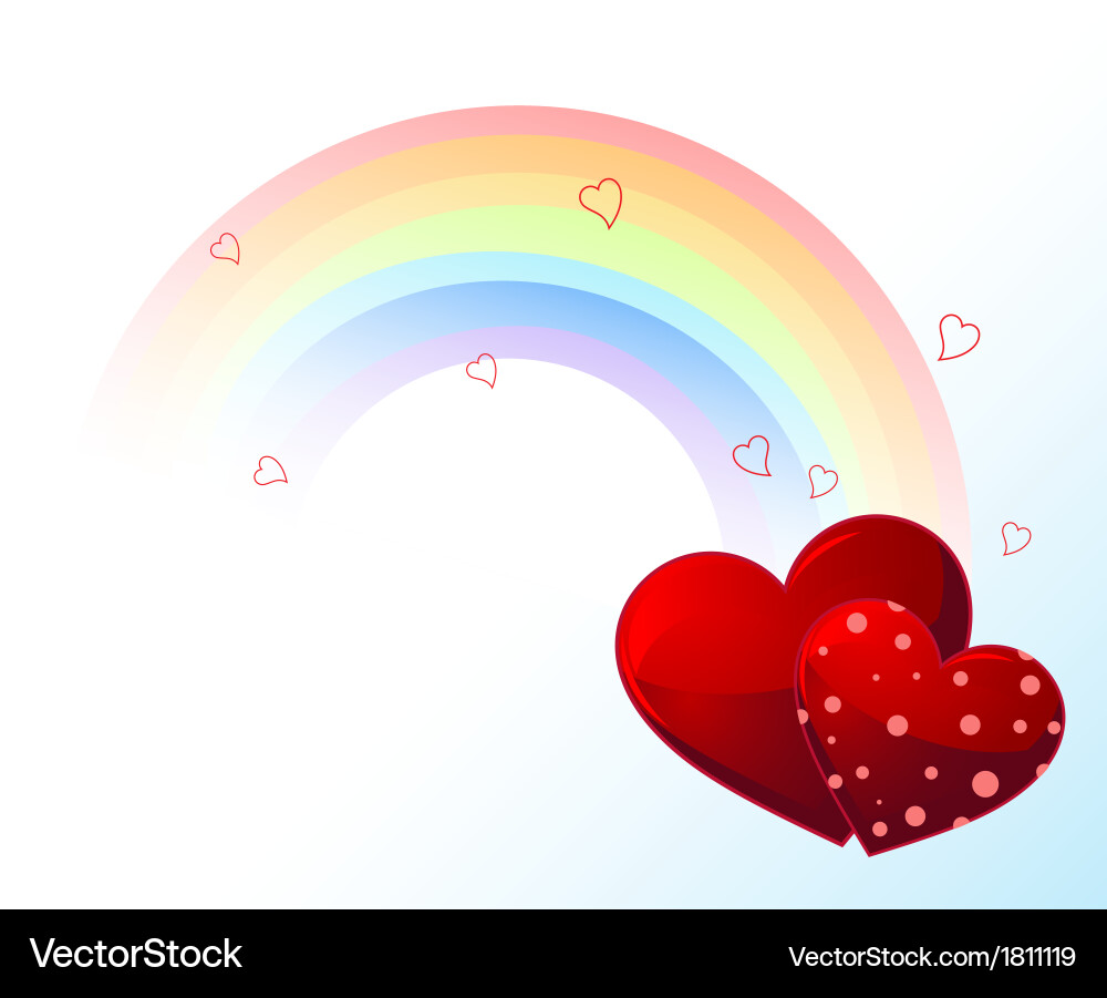 Valentine's Rainbow Hearts Royalty Free Vector Image