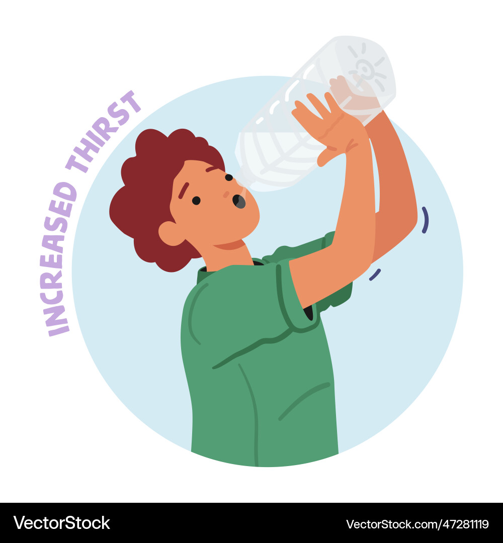 Woman Experiencing Intense Thirst Royalty Free Vector Image