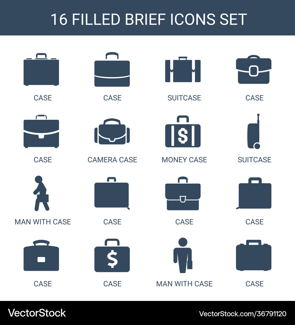 16 kurze Icons Lizenzfreies Vektorbild - VectorStock