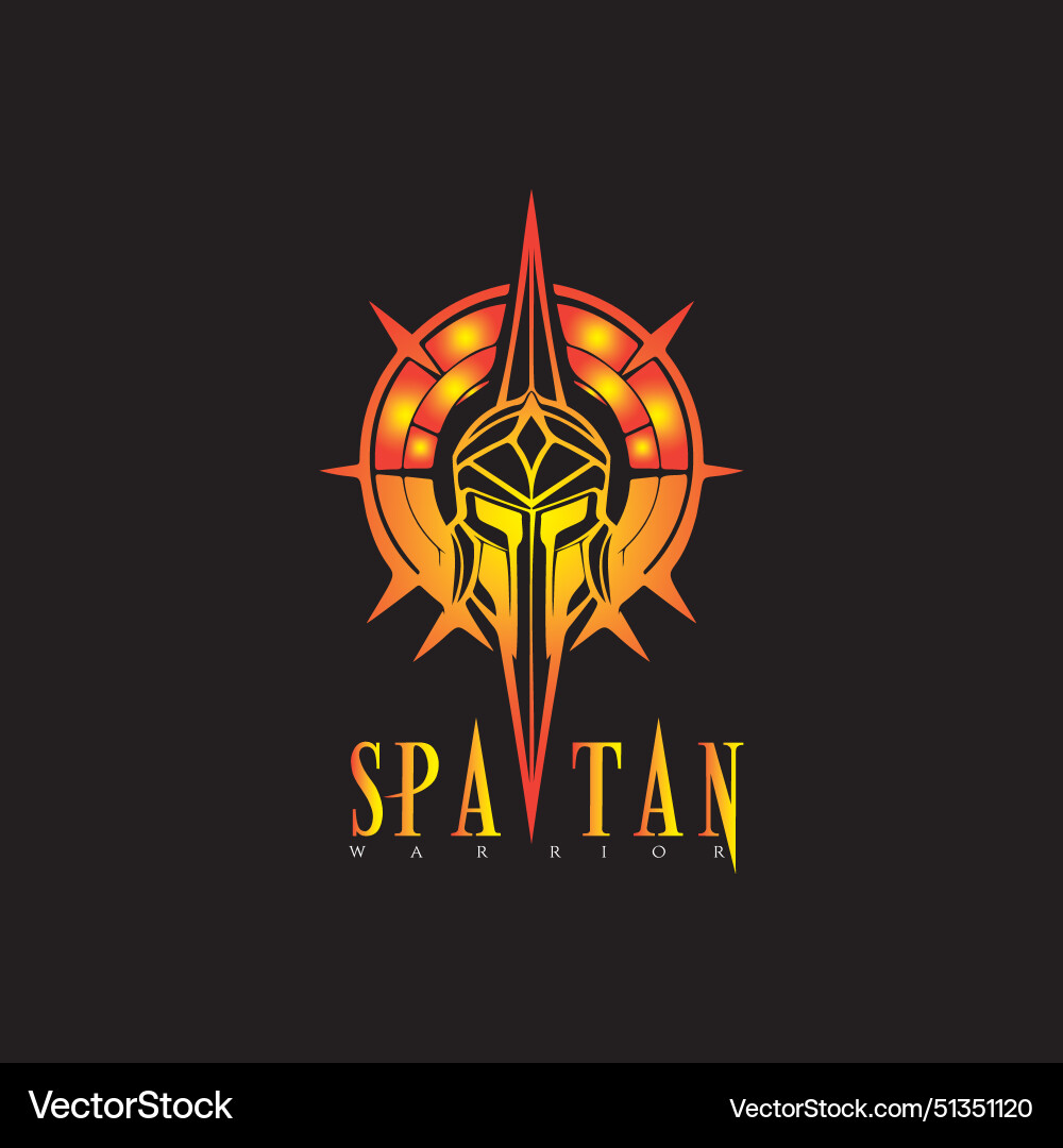 A warrior logo blending black and orange Vector Image