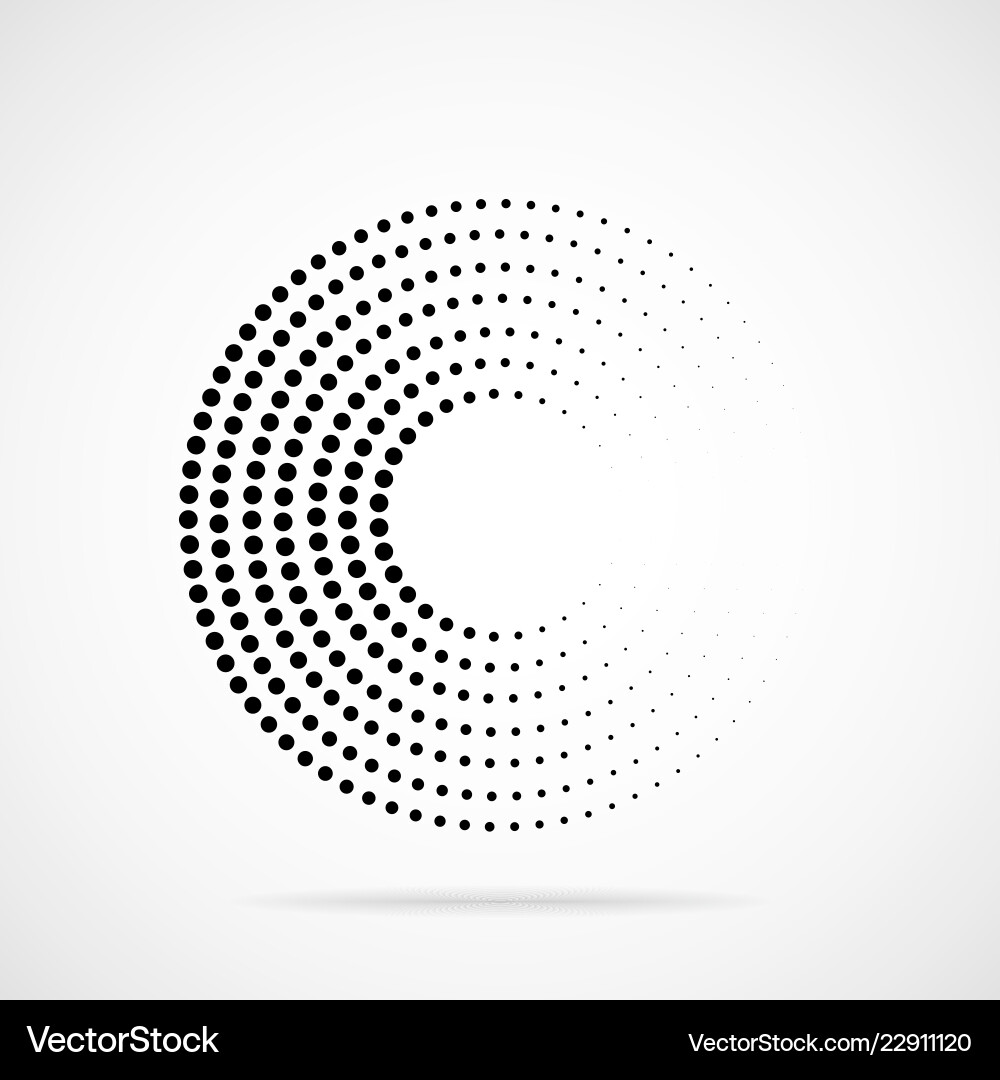 Abstract dotted circles dots in circular form Vector Image