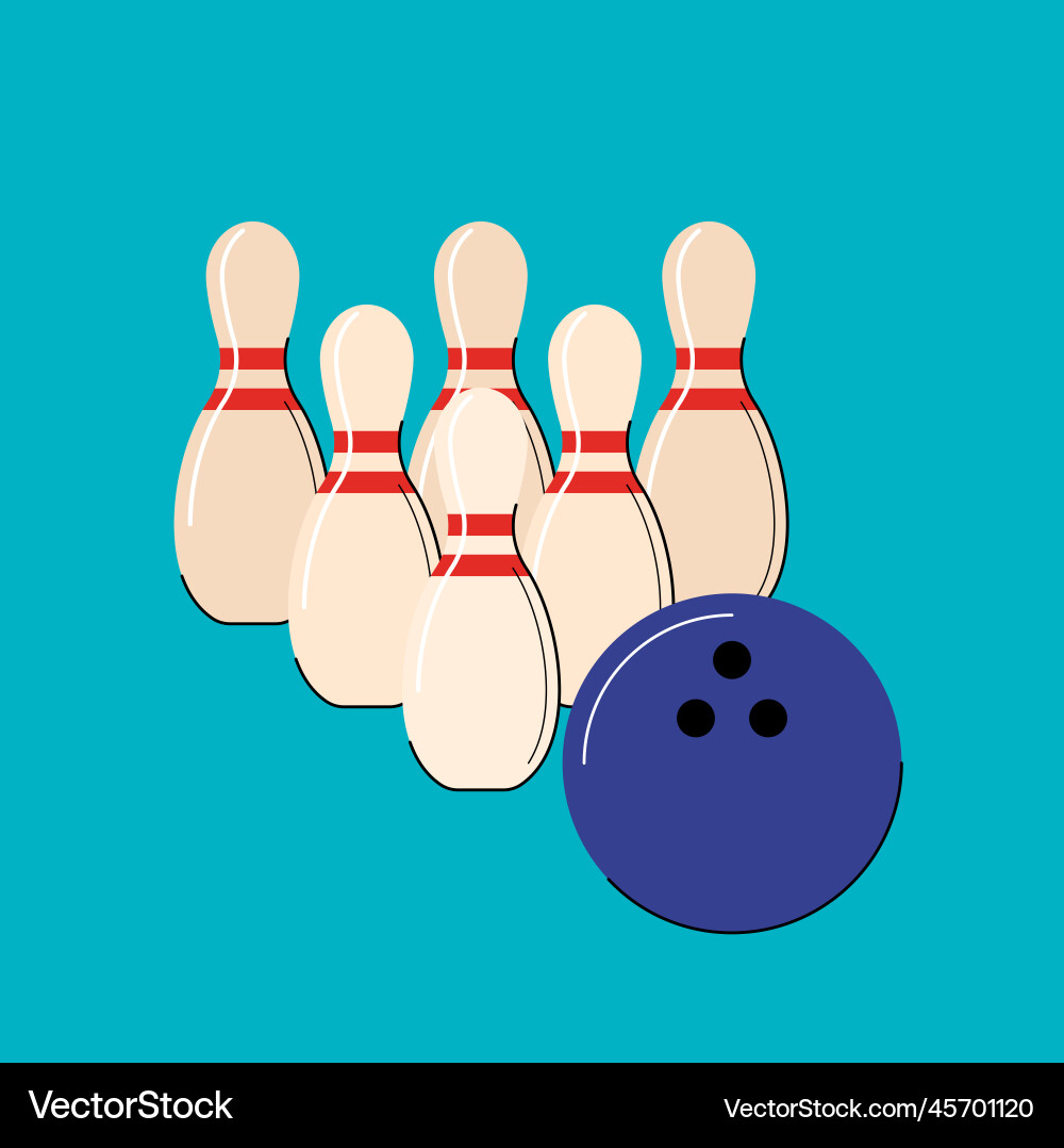 Bowling strike isolated Royalty Free Vector Image