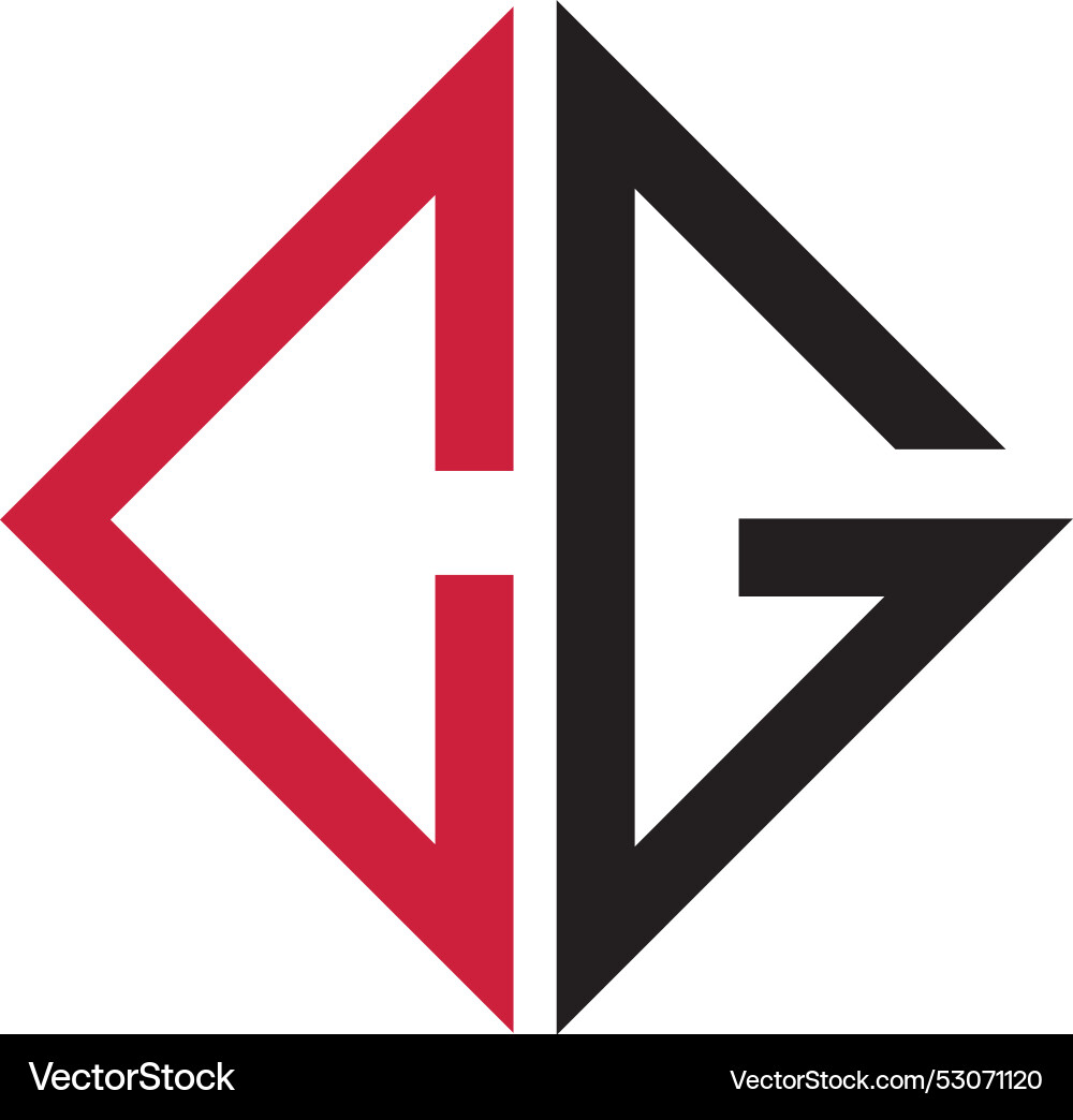 Cg letter logo design template gc initial Vector Image