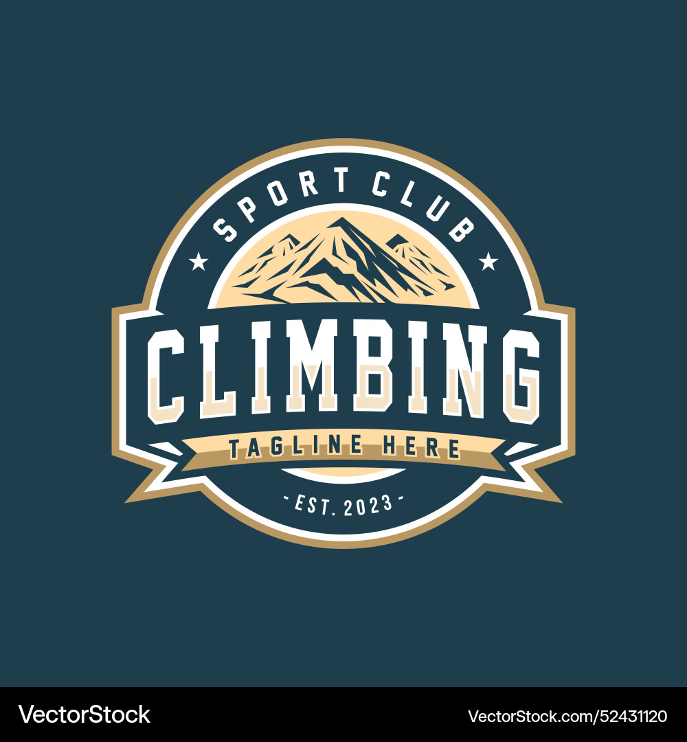 Climbing logo sport design template icon Vector Image