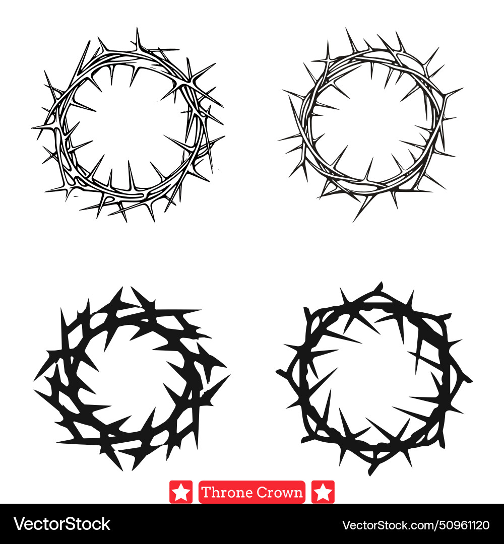 Enigmatic thorn crown collection elegant Vector Image