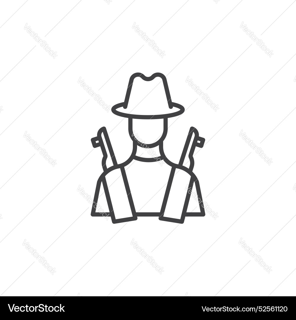 Hunter icon set on white background Royalty Free Vector