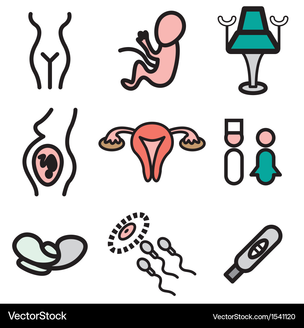 Logo icons gynecology Royalty Free Vector Image