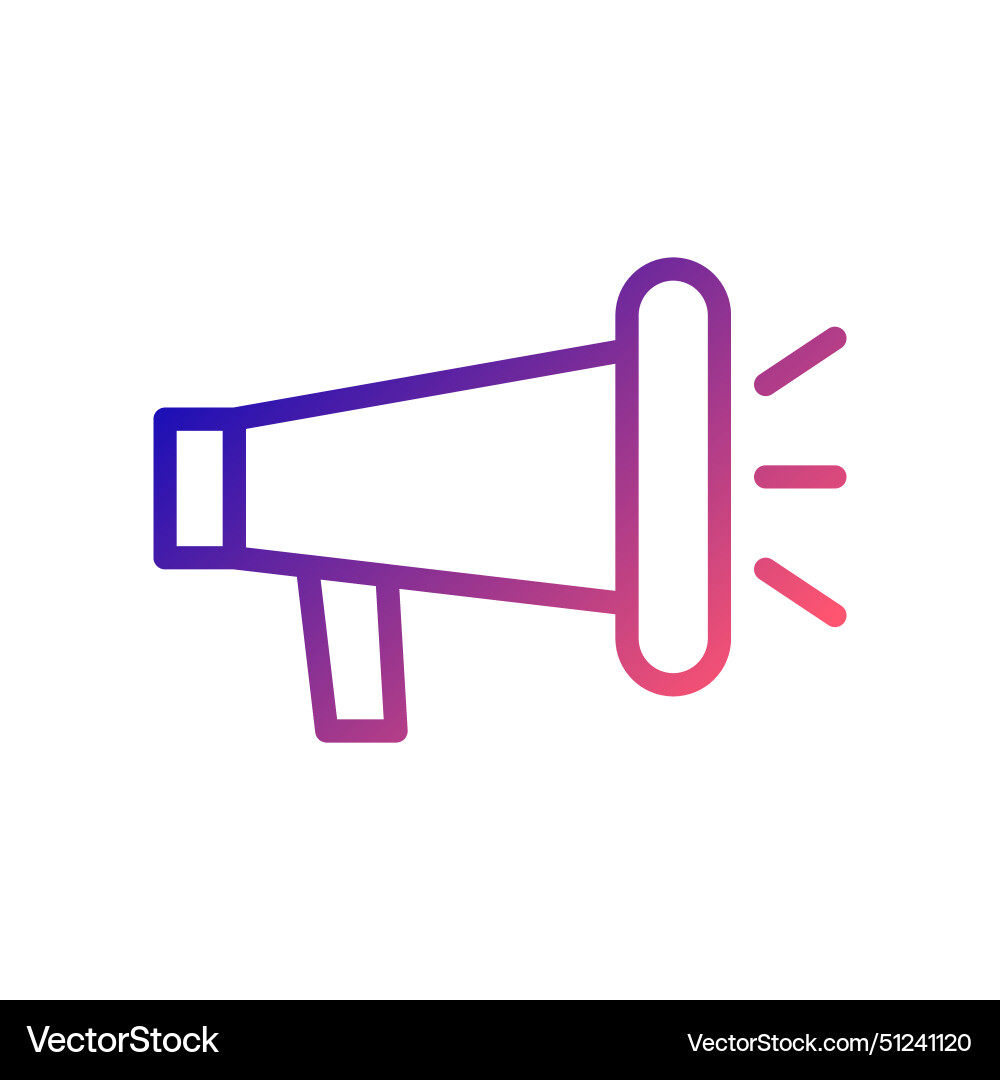 Megaphone icon gradient blue red business Vector Image
