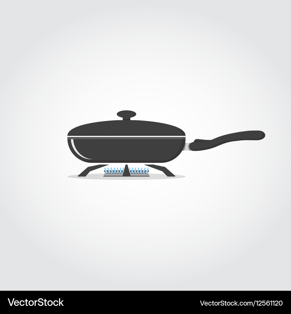 Pan on fire Royalty Free Vector Image - VectorStock