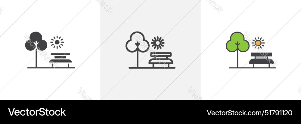 Park line icon set Royalty Free Vector Image - VectorStock