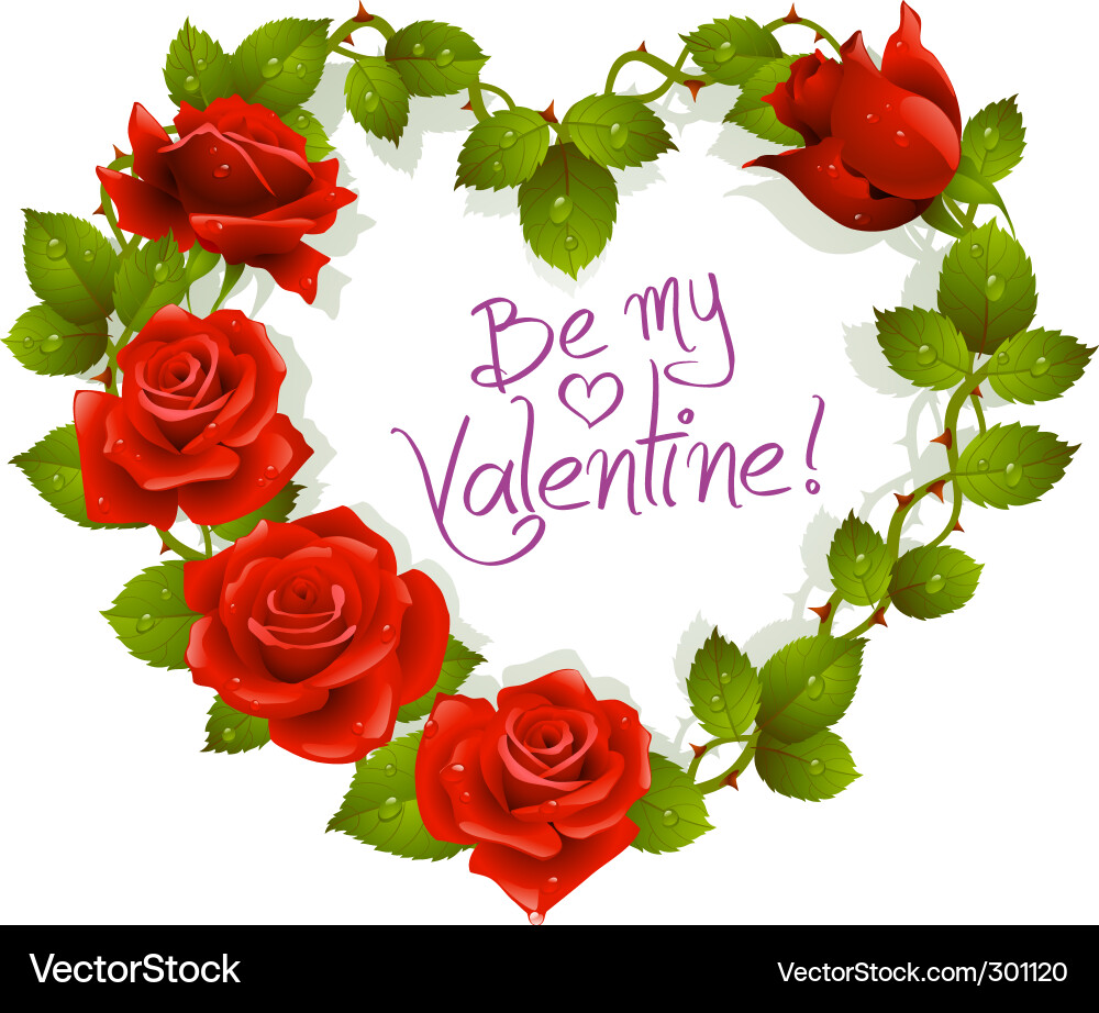 Rose heart frame Royalty Free Vector Image - VectorStock