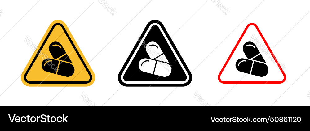 Side effects sign icon set information Royalty Free Vector