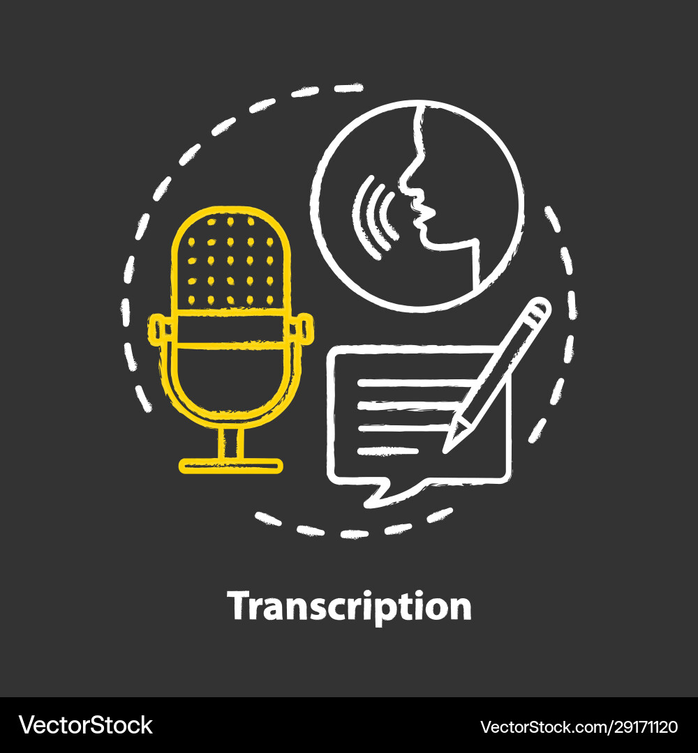 Transcription chalk concept icon audio files Vector Image