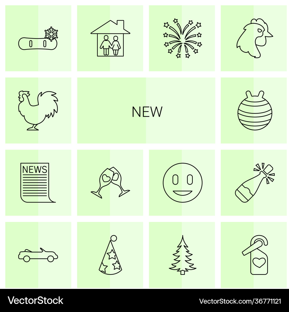 14 neue Icons Lizenzfreies Vektorbild - VectorStock