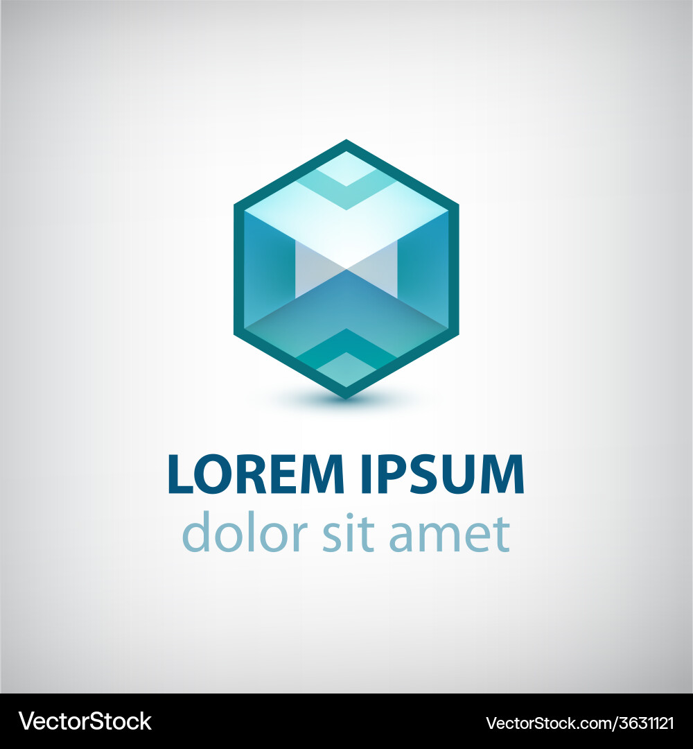 Abstract 3d cube construction logo Royalty Free Vector Image