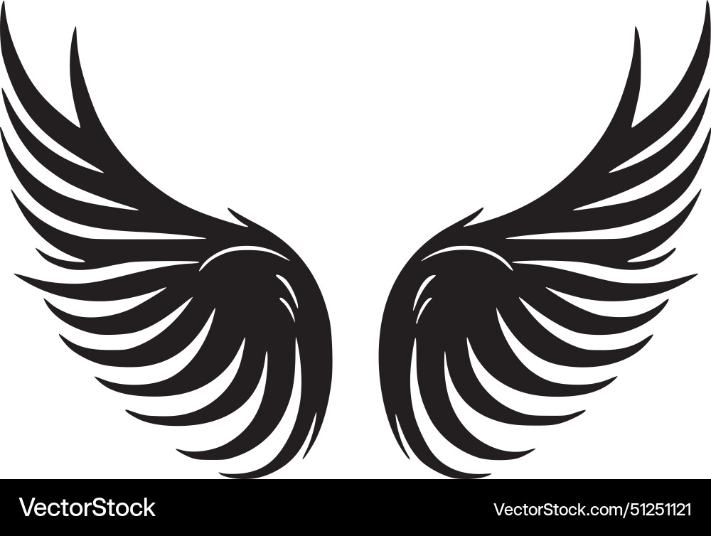 Angel wings - black and white isolated icon Vector Image