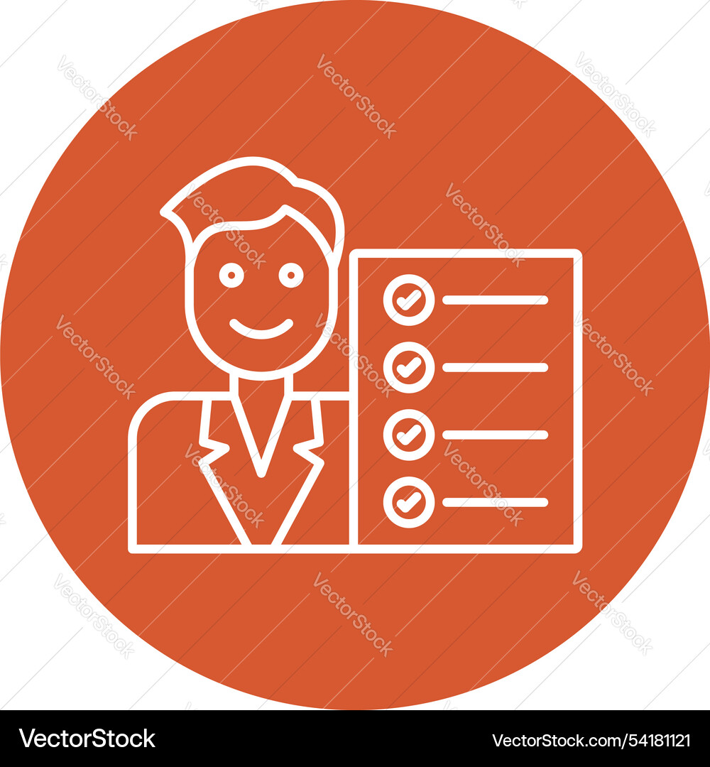 Auditor line circle icon Royalty Free Vector Image