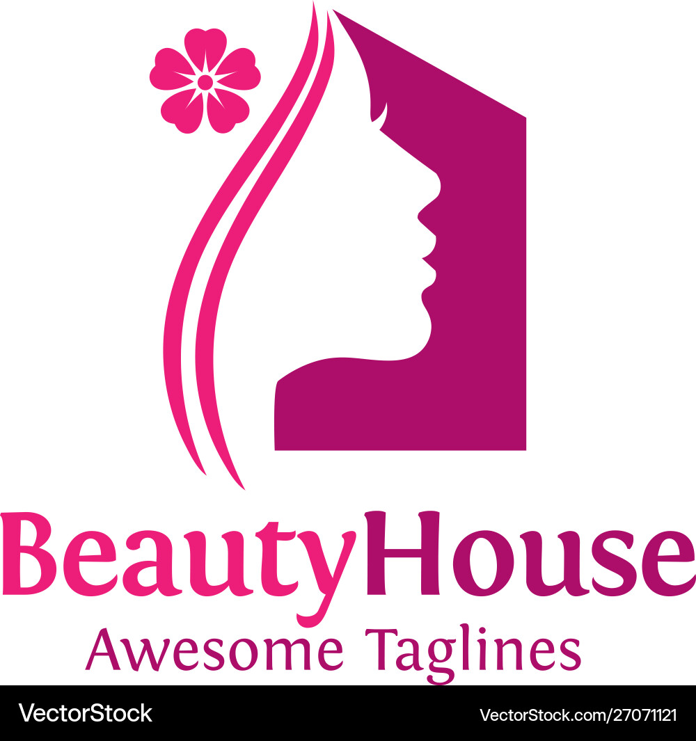 Beauty house logo Royalty Free Vector Image - VectorStock