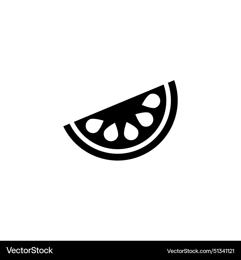 Black and white graphic of a stylized watermelon Vector Image