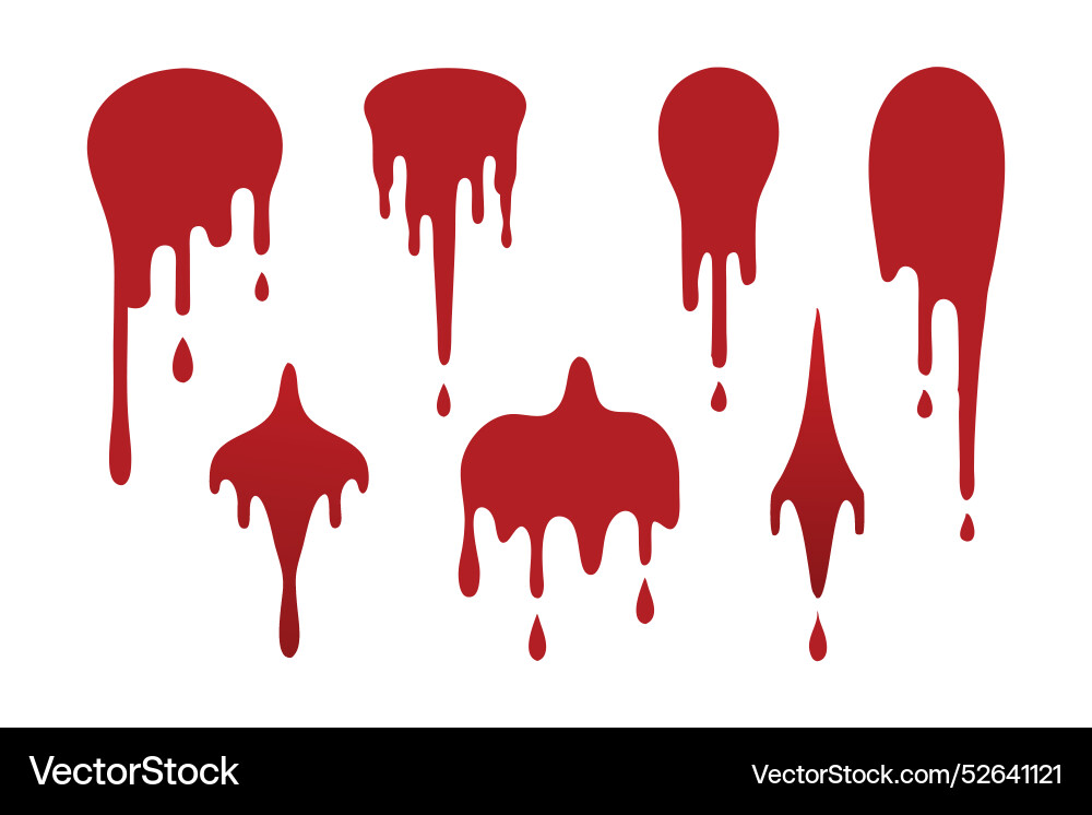 Blood drips from a wall depicted in transparent Vector Image