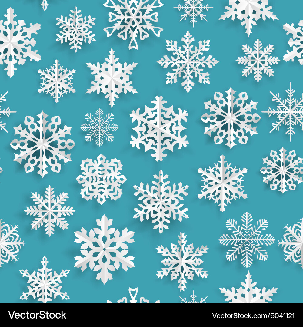 Christmas seamless pattern with snowflakes Vector Image