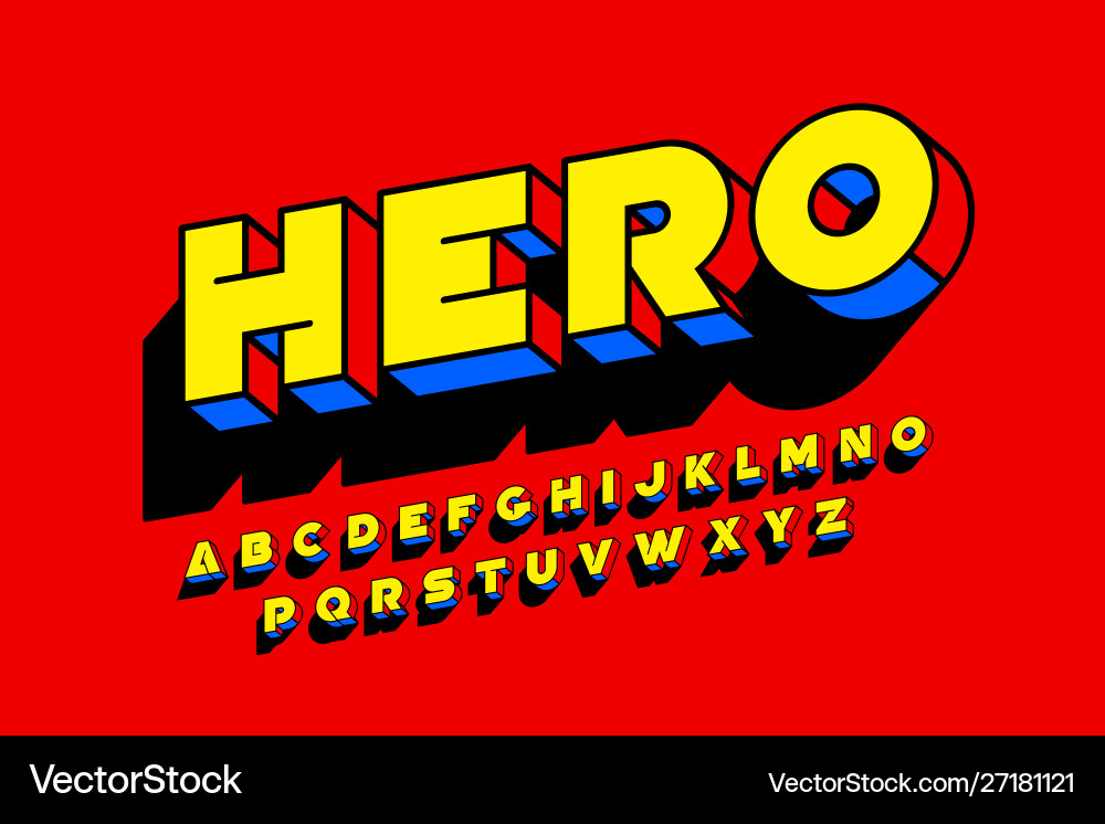 Comic book superhero style font design Royalty Free Vector