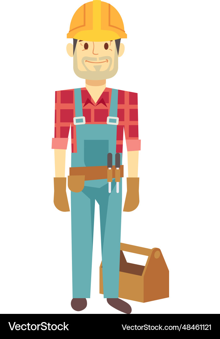 Construction worker cartoon character Royalty Free Vector