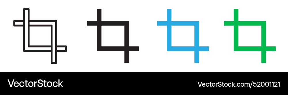 Crop tool icon line art Royalty Free Vector Image