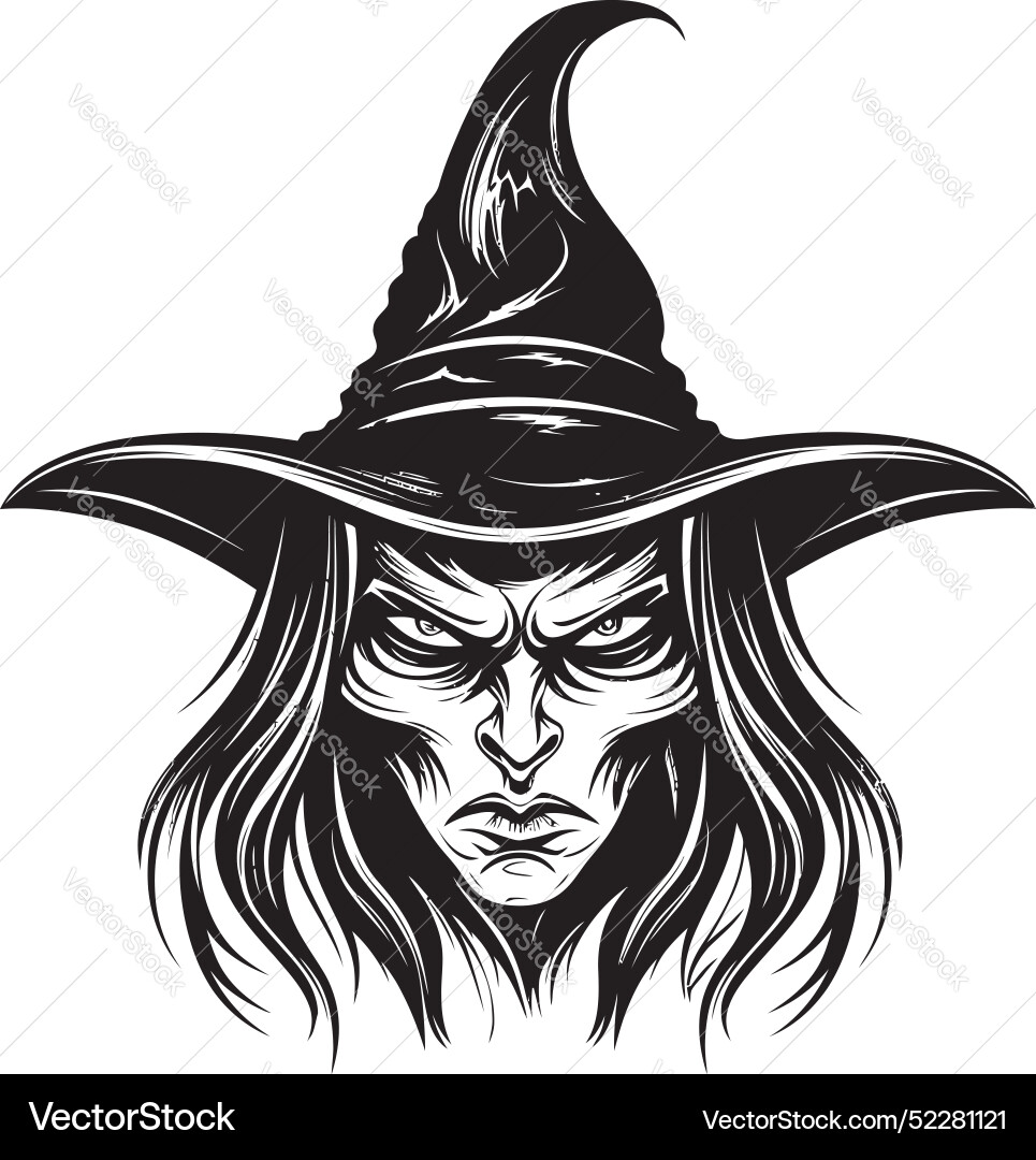 Cryptic conjuring creepy female witch icon dusks Vector Image