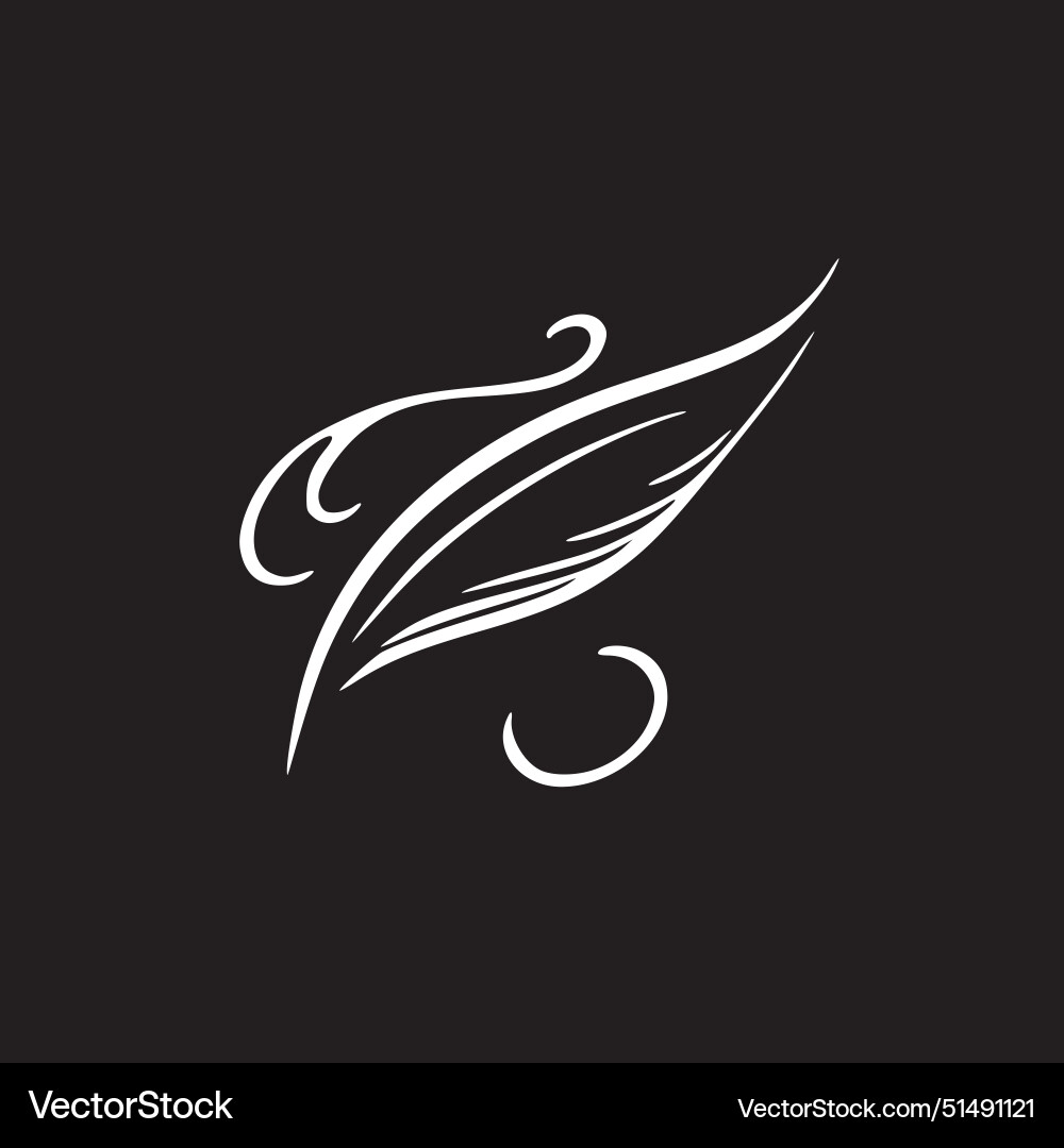 Cursive - minimalist and simple silhouette Vector Image