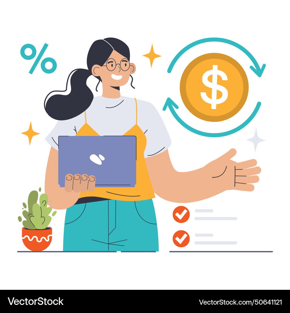 Debt management organization tracking and paying Vector Image