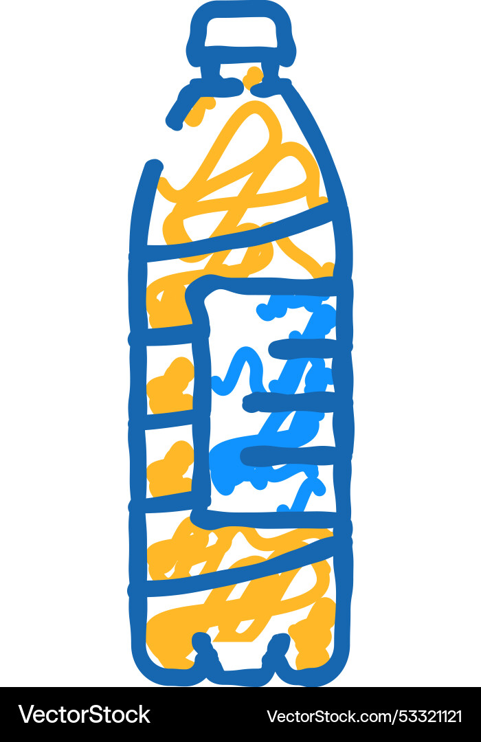 Empty water plastic bottle icon doodle Royalty Free Vector