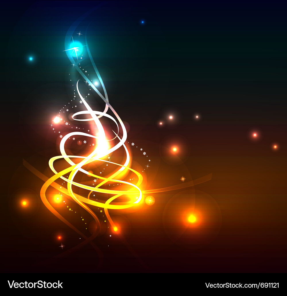 Glowing christmas tree Royalty Free Vector Image