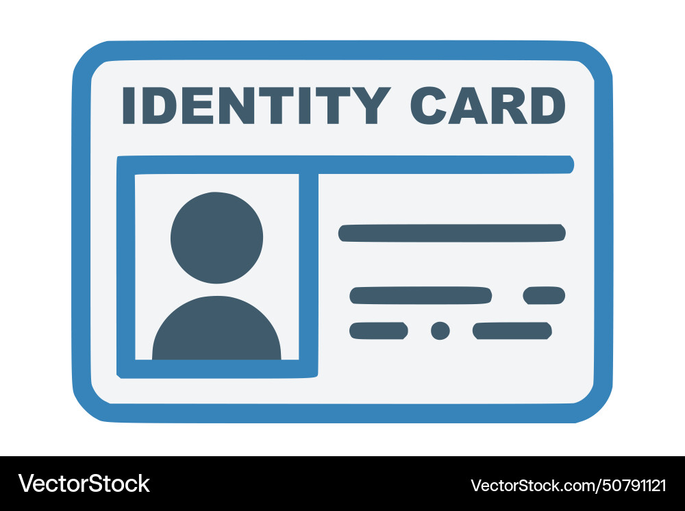 Identification card with profile icon national id Vector Image