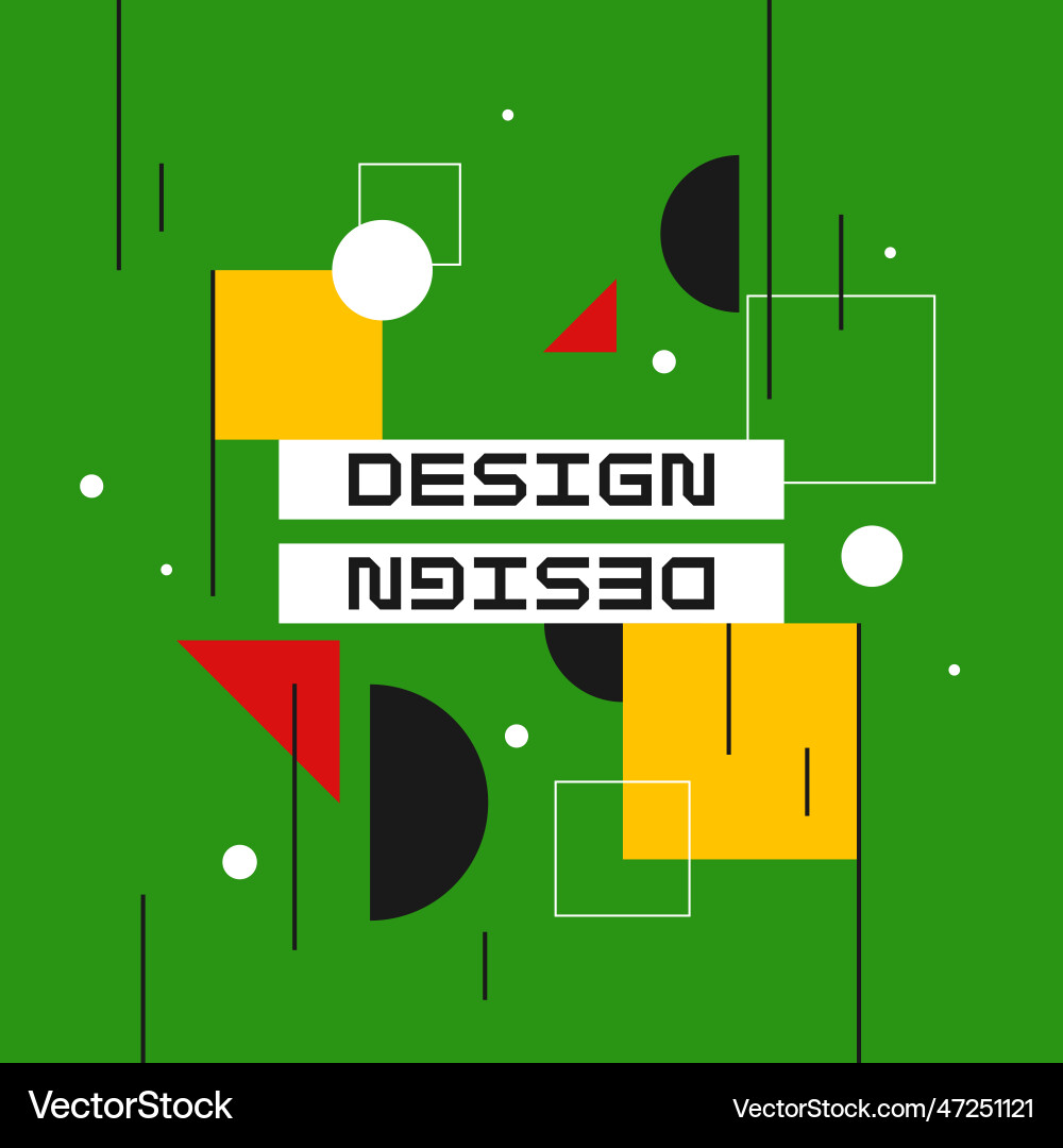 Modern geometric composition of various shapes Vector Image