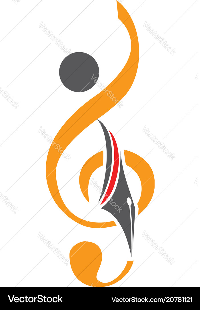 Music education logo design template Royalty Free Vector