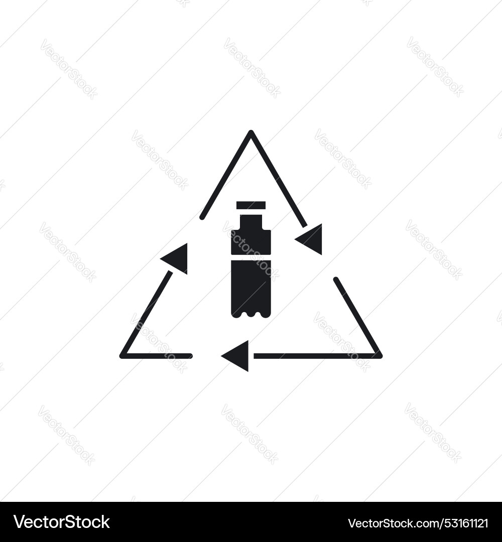 Recycle plastic icon symbol on white background Vector Image