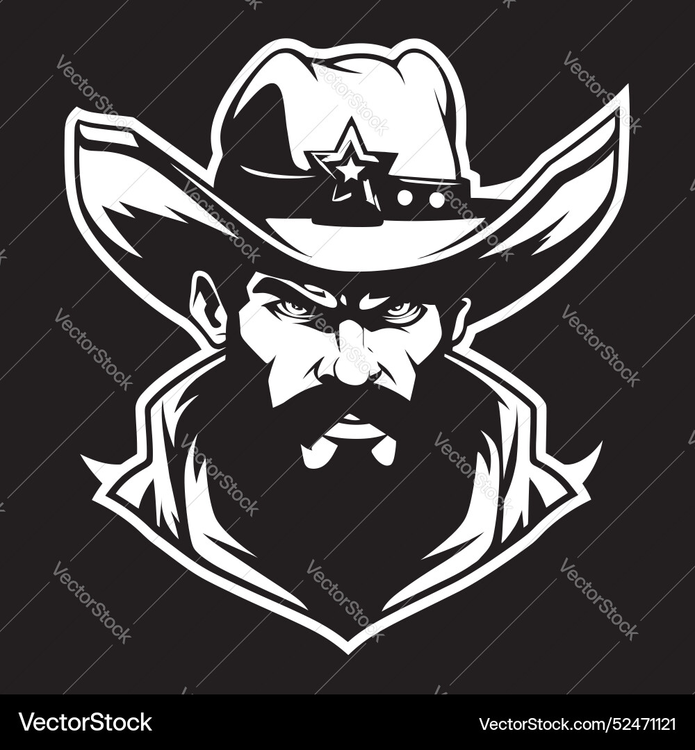 Rugged rodeo ranger cowboy mascot design saddle Vector Image