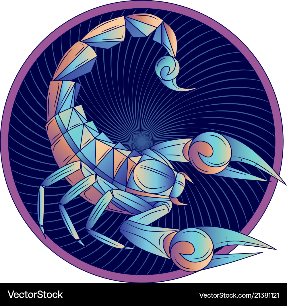 Scorpio zodiac sign horoscope symbol blue Vector Image
