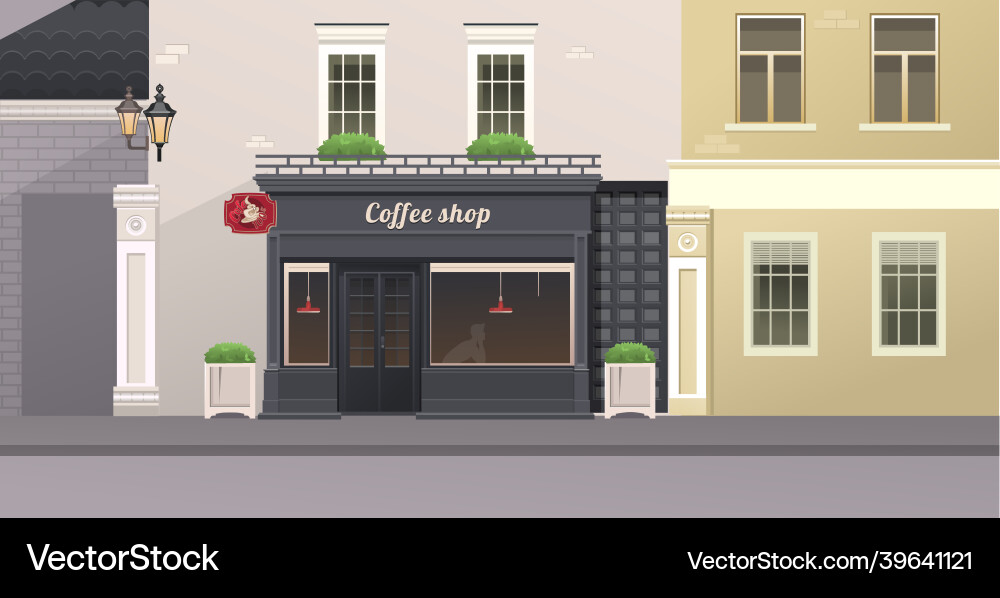 Shop or coffee house building Royalty Free Vector Image