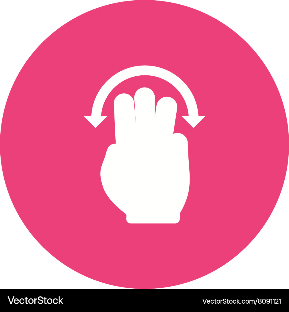Three fingers rotate Royalty Free Vector Image